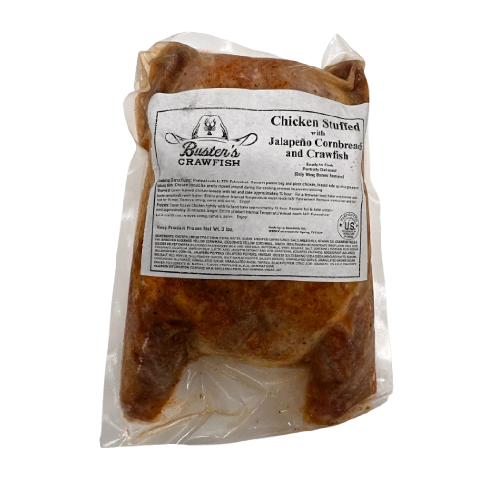 Stuffed Chicken with Jalapeno Cornbread & Crawfish Dressing - BUSTER6807