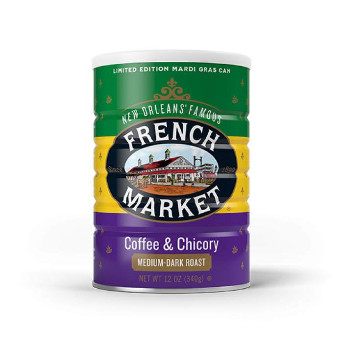 Celebrate Mardi Gras with French Market Coffee & Chicory Mardi Gras Can
