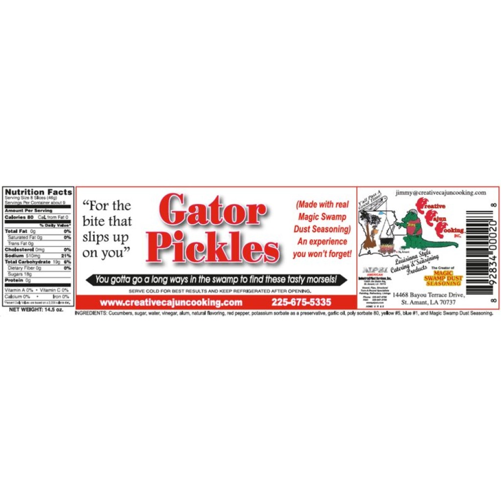 Gator Pickles 14.5 oz. Jar - 892834000208