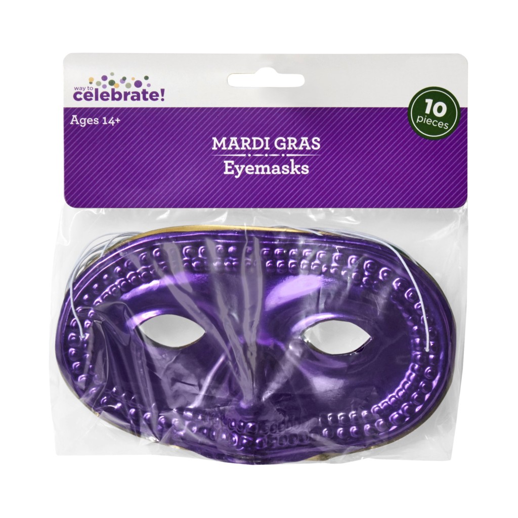 Mardi Gras Masks 10 Count - 195884032398
